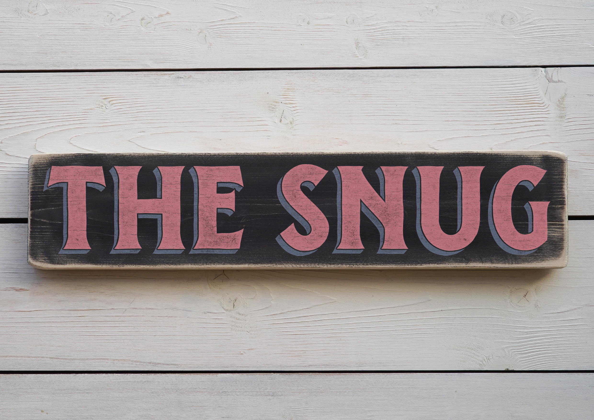 THE SNUG Vintage Style Wooden Sign. Handmade Retro Home Gift | eBay