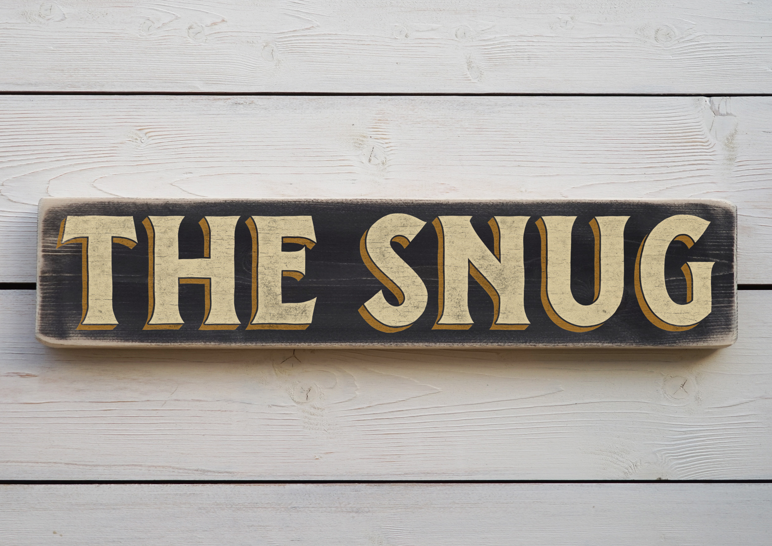 THE SNUG Vintage Style Wooden Sign. Handmade Retro Home Gift | eBay